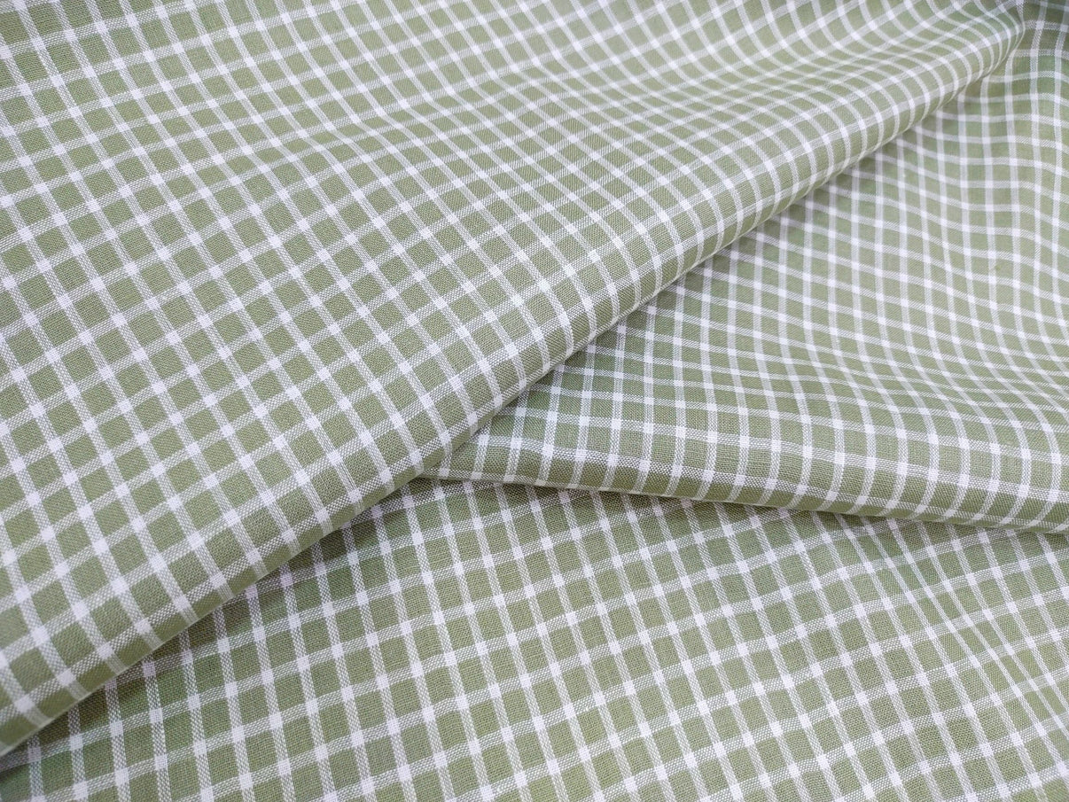 Buy Canhamo Checks – Olive| Hemp Checks Fabric | The Hemp Studio